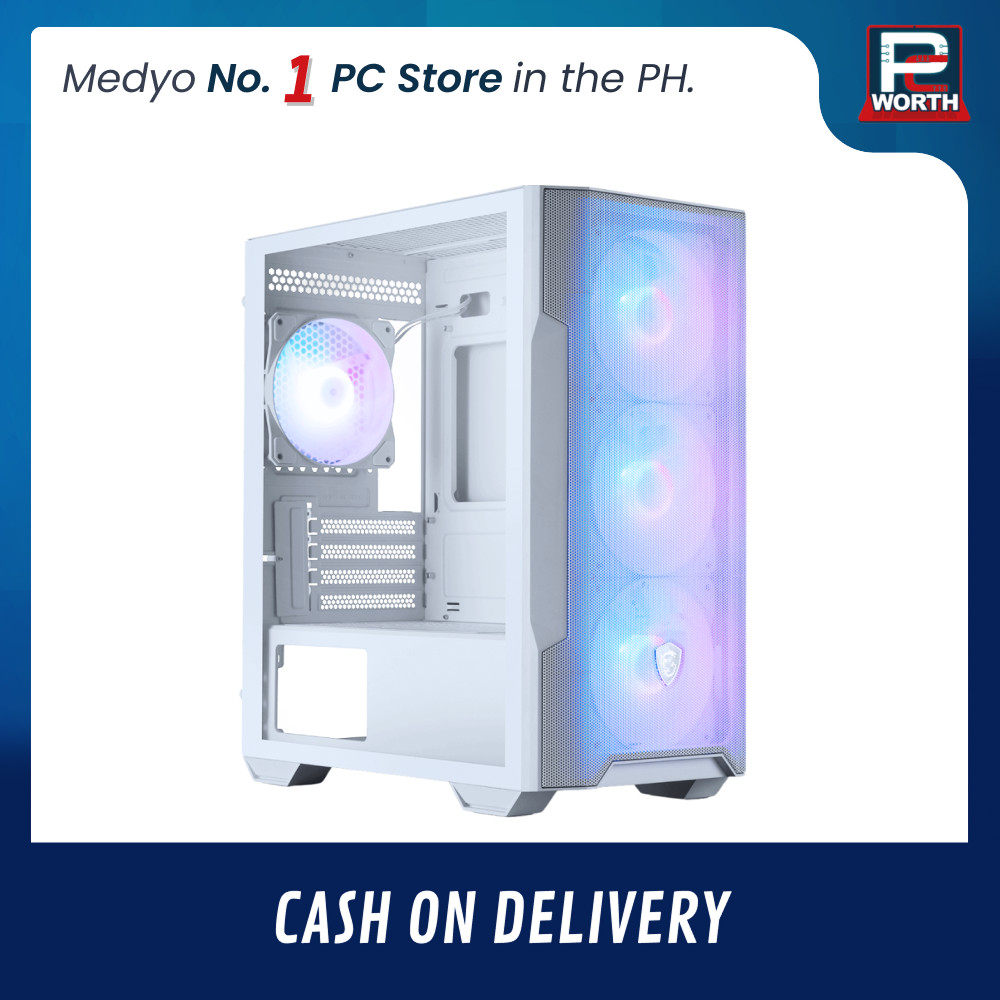 MSI MAG FORGE M100R WHITE WITH 4 ARGB FAN MATX CASE | PC Worth