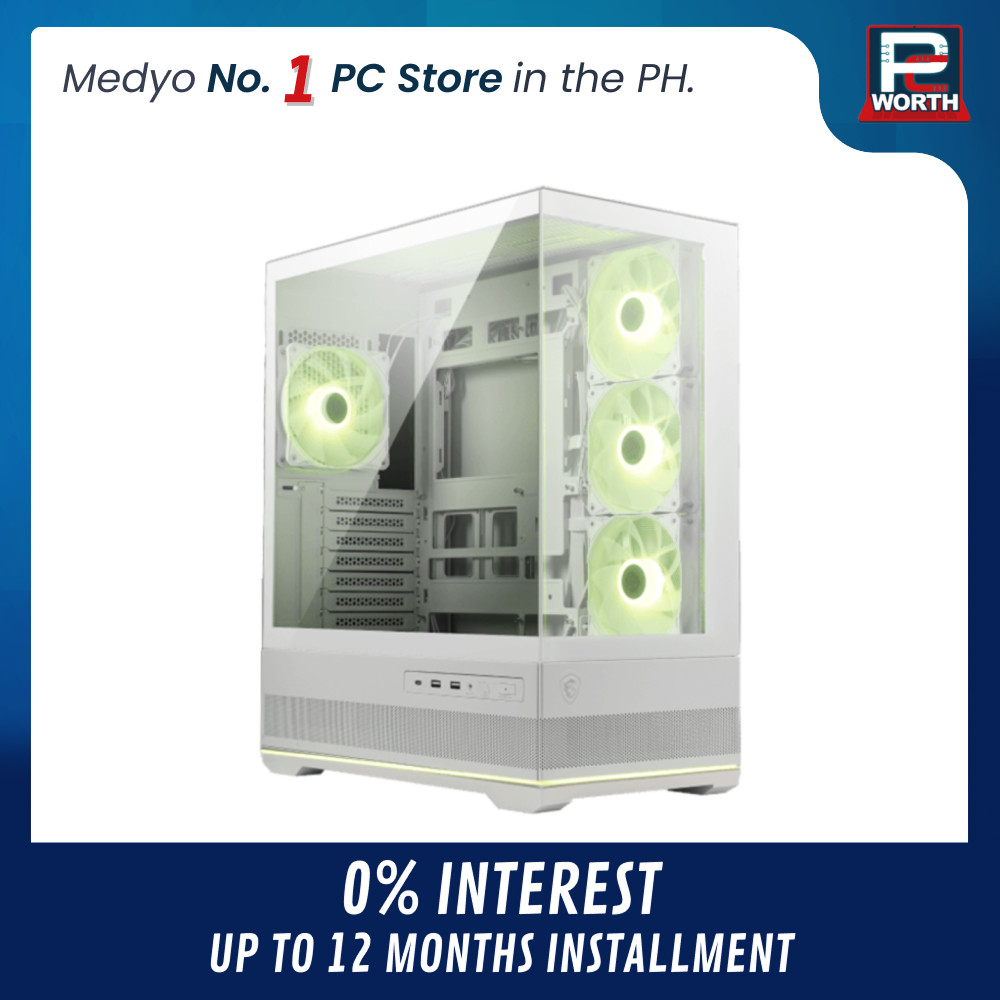 MSI MAG PANO 110R PZ WHITE W 4 PCS ARGB FAN ATX CASE | PC Worth