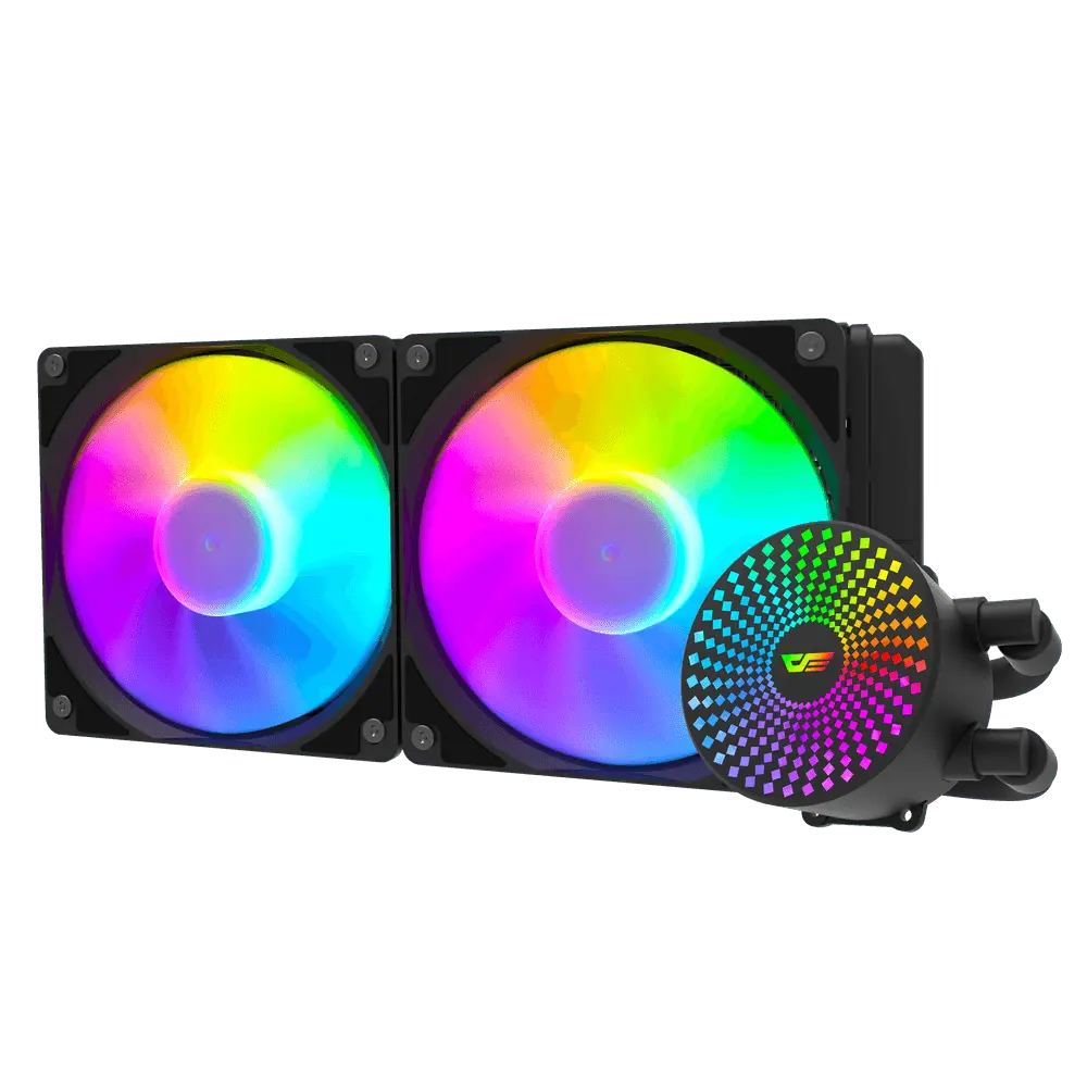 DARK FLASH DC240 ARGB 240MM 2FANS AIO COOLER (BLACK) | PC Worth