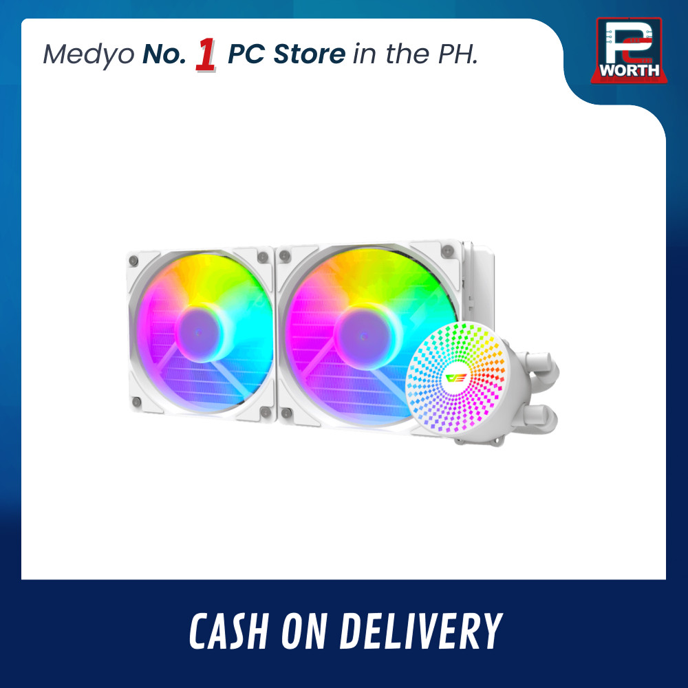 DARK FLASH RADIANT DC240 240MM ARGB WHITE AIO 2 FANS AIO COOLER | PC Worth