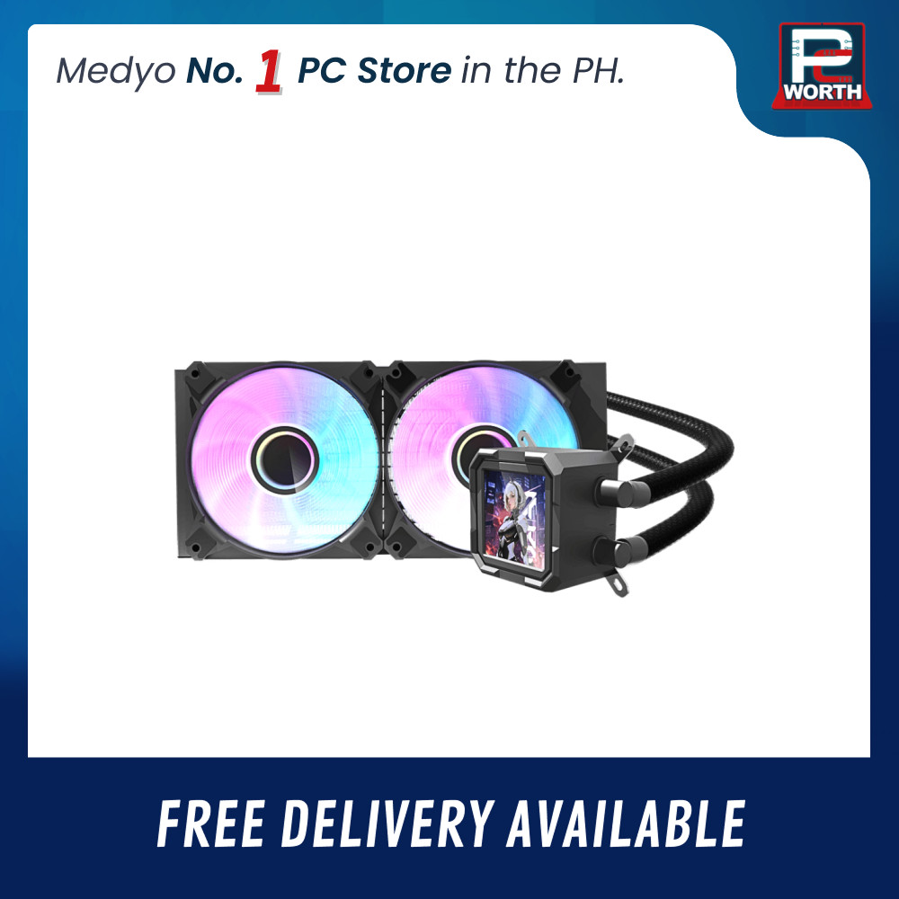 DARK FLASH DV240S 240MM LCD DISPLAY ARGB 2 FANS AIO COOLER | PC Worth