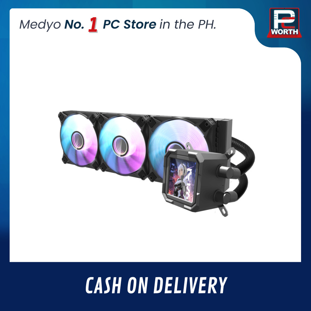DARK FLASH DV360S 360MM LCD DISPLAY ARGB BLACK 3 FANS AIO COOLER | PC Worth