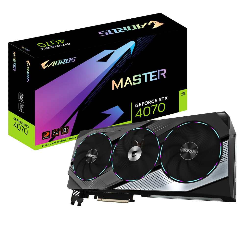 GEFORCE RTX 4070 GIGABYTE AORUS MASTER 12GB GDDR6X TRIPLE FAN | PC Worth