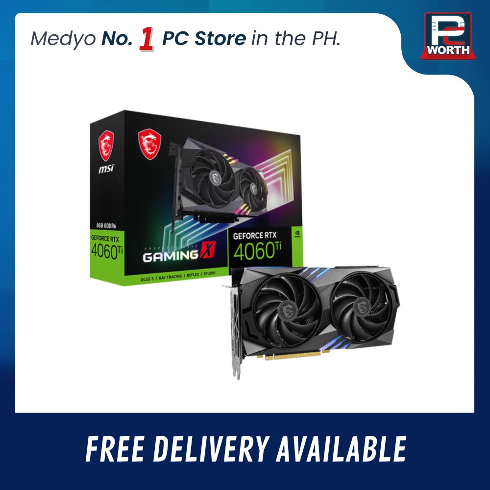 GEFORCE RTX 4060 TI MSI GAMING X 8G BLACK GDDR6 DUAL FAN | PC Worth