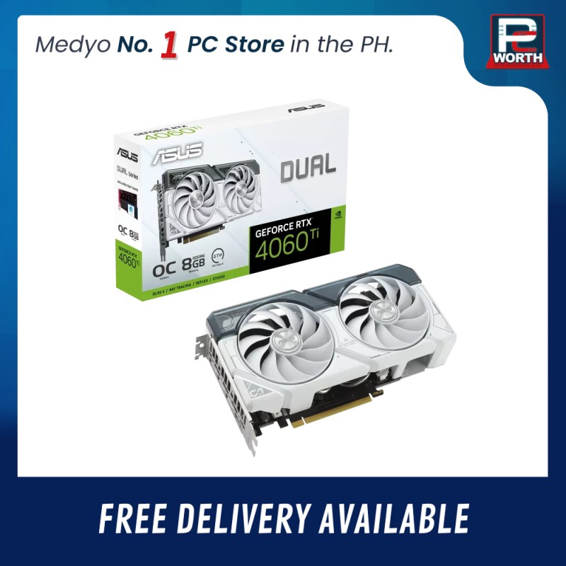 GEFORCE RTX 4060 TI ASUS DUAL OC 8GB GDDR6 WHITE DUAL FAN | PC Worth