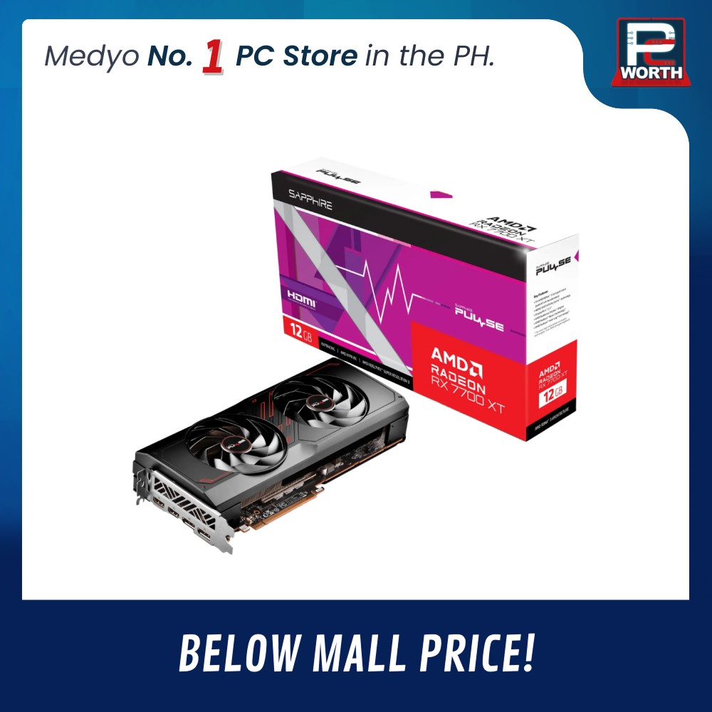 RADEON RX 7700XT SAPPHIRE PULSE GAMING BLACK 12GB GDDR6 DUAL FAN | PC Worth