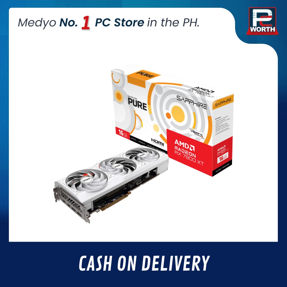 RADEON RX 7800XT SAPPHIRE PURE GAMING OC WHITE 16GB GDDR6 TRIPLE FAN ...