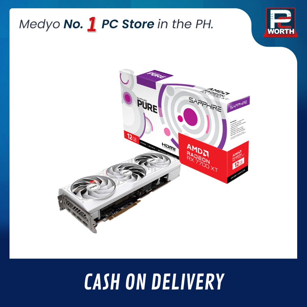 RADEON RX 7700XT SAPPHIRE PURE GAMING OC WHITE 12GB GDDR6 TRIPLE FAN ...
