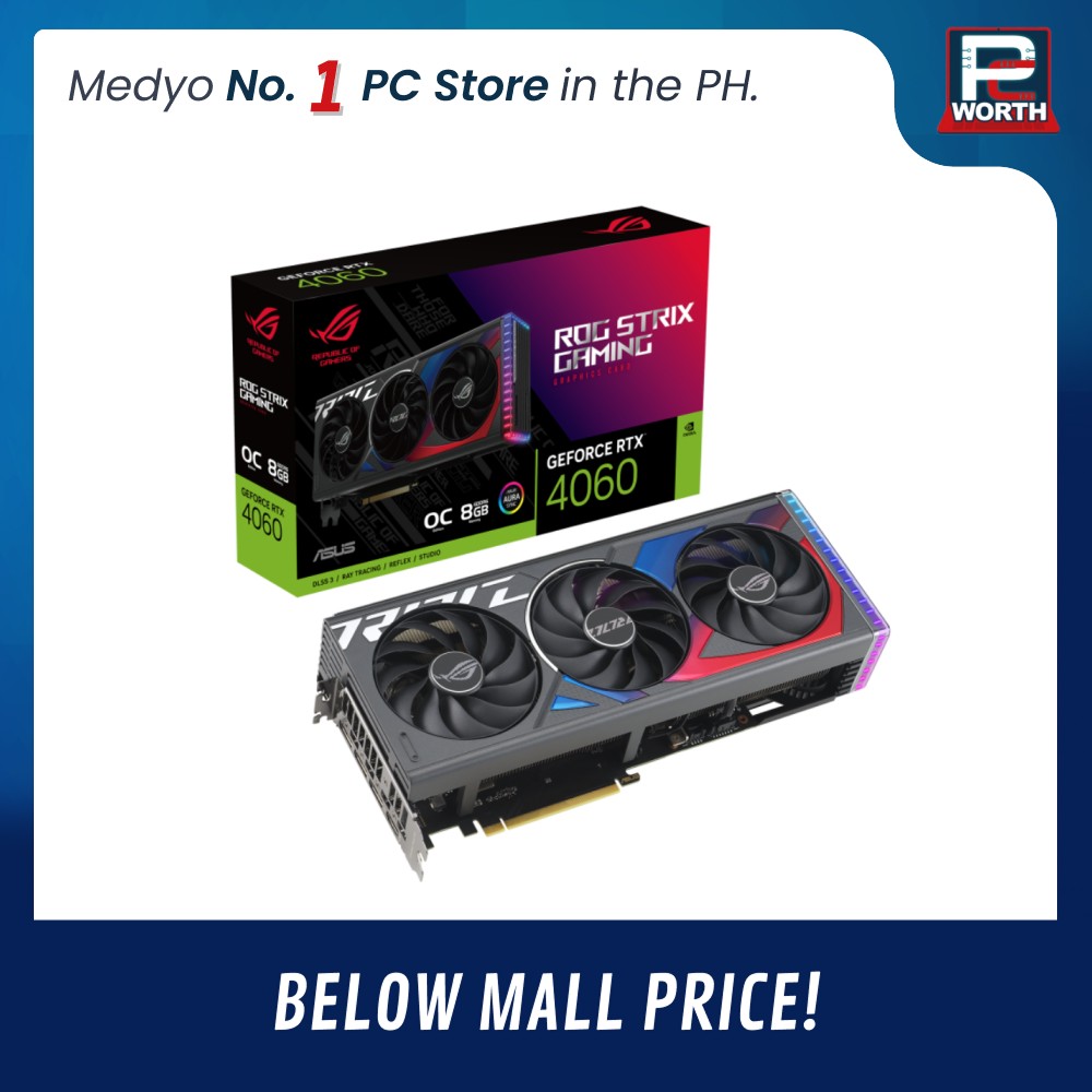 GEFORCE RTX 4060 ASUS ROG STRIX OC BLACK 8GB GDDR6 TRIPLE FAN | PC Worth