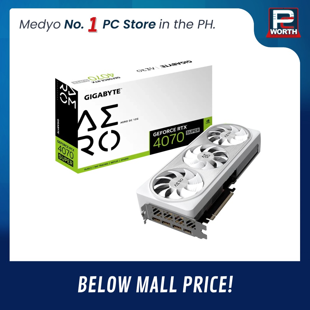 GEFORCE RTX 4070 SUPER GIGABYTE AERO OC 12GB GDDR6X TRIPLE FAN | PC Worth