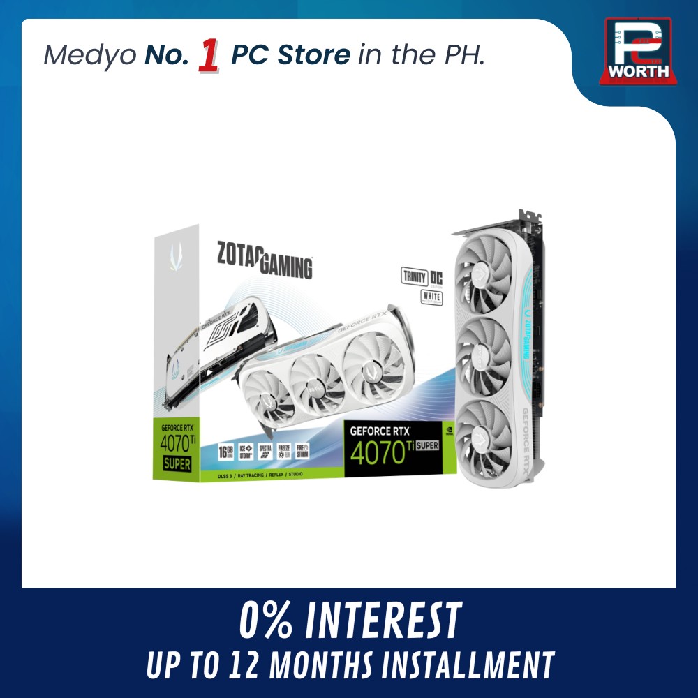 GEFORCE RTX 4070 TI SUPER ZOTAC TRINITY OC WHITE 16GB GDDR6X TRIPLE FAN ...