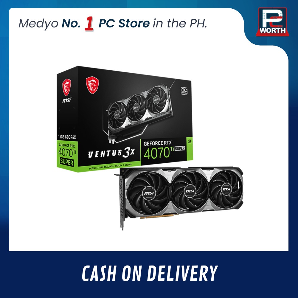 GEFORCE RTX 4070 TI SUPER MSI VENTUS 3X OC 16GB GDDR6X TRIPLE FAN | PC ...