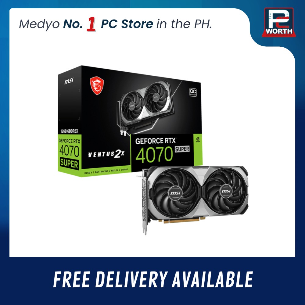 GEFORCE RTX 4070 SUPER MSI VENTUS 2X OC 12GB GDDR6X DUAL FAN | PC Worth