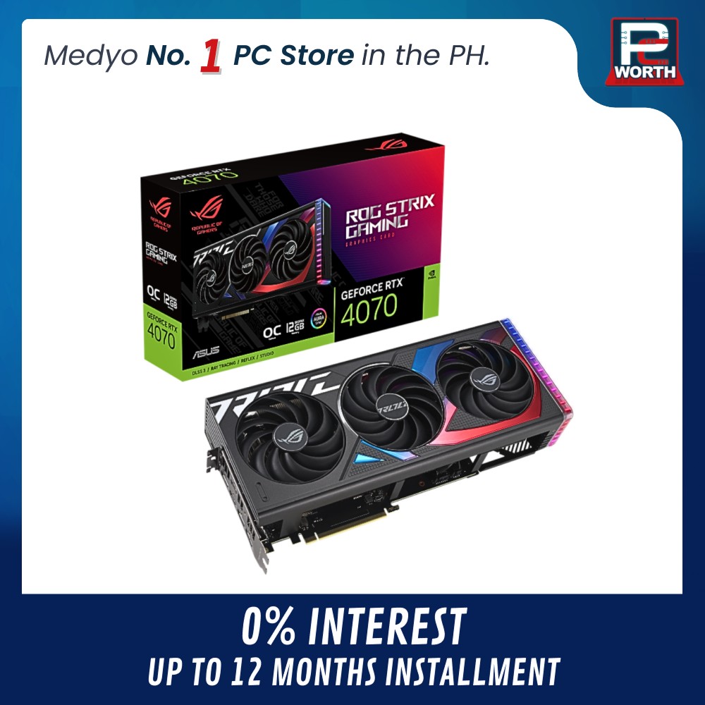 GEFORCE RTX 4070 SUPER ASUS ROG STRIX GAMING OC BLACK12GB GDDR6X TRIPLE ...