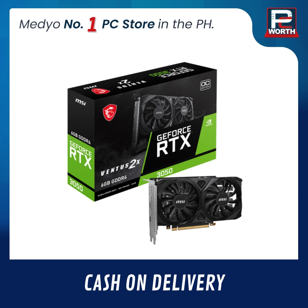 GEFORCE RTX 3050 MSI VENTUS 2X OC 6GB GDDR6 DUAL FAN | PC Worth