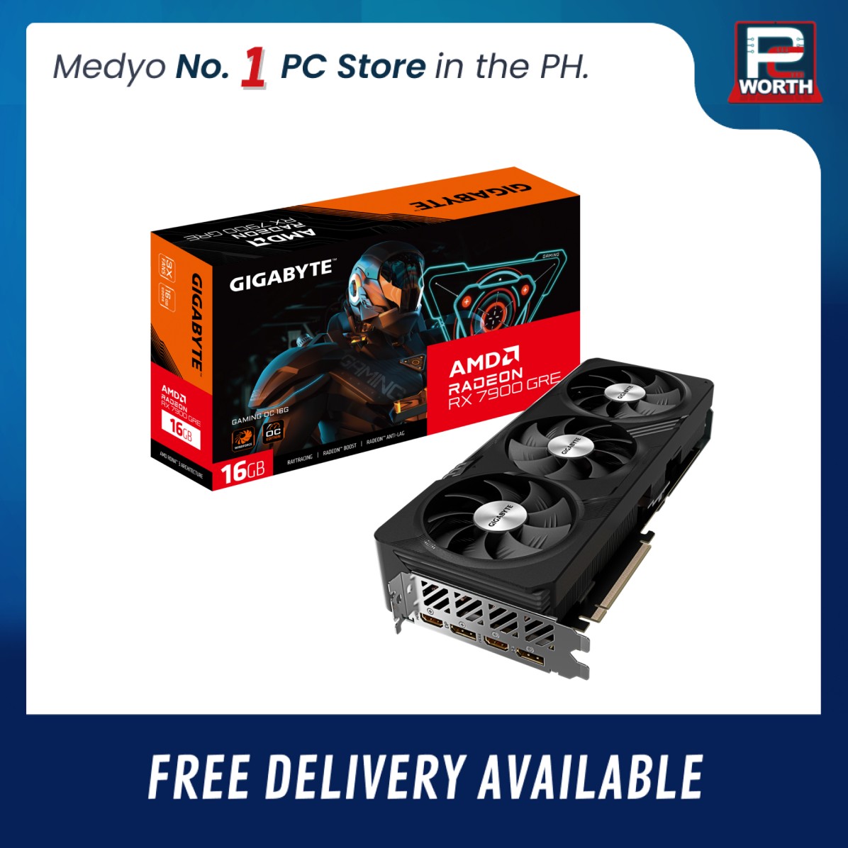 RADEON RX 7900 GRE GIGABYTE GAMING OC BLACK 16GB GDDR6 TRIPLE FAN | PC ...