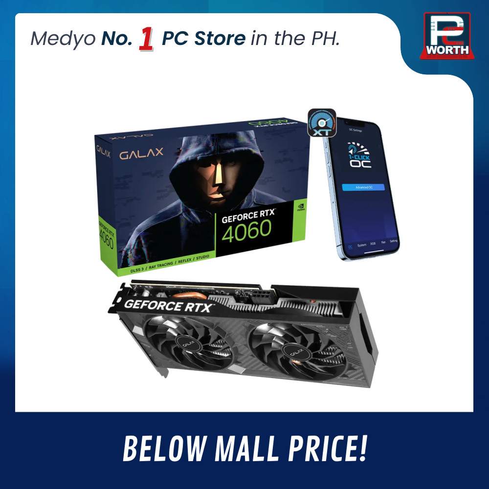 GEFORCE RTX 4060 GALAX 1-CLICK OC 2X V2 8GB GDDR6 DUAL FAN | PC Worth
