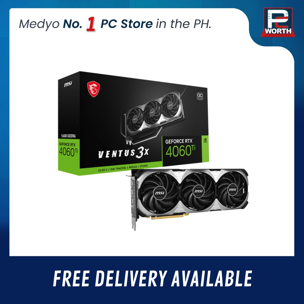 GEFORCE RTX 4060 TI MSI VENTUS 3X 16G BLACK OC GDDR6 TRIPLE FAN | PC Worth