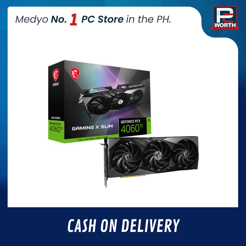 GEFORCE RTX 4060 TI MSI GAMING X SLIM BLACK 8GB GDDR6 TRIPLE FAN | PC Worth