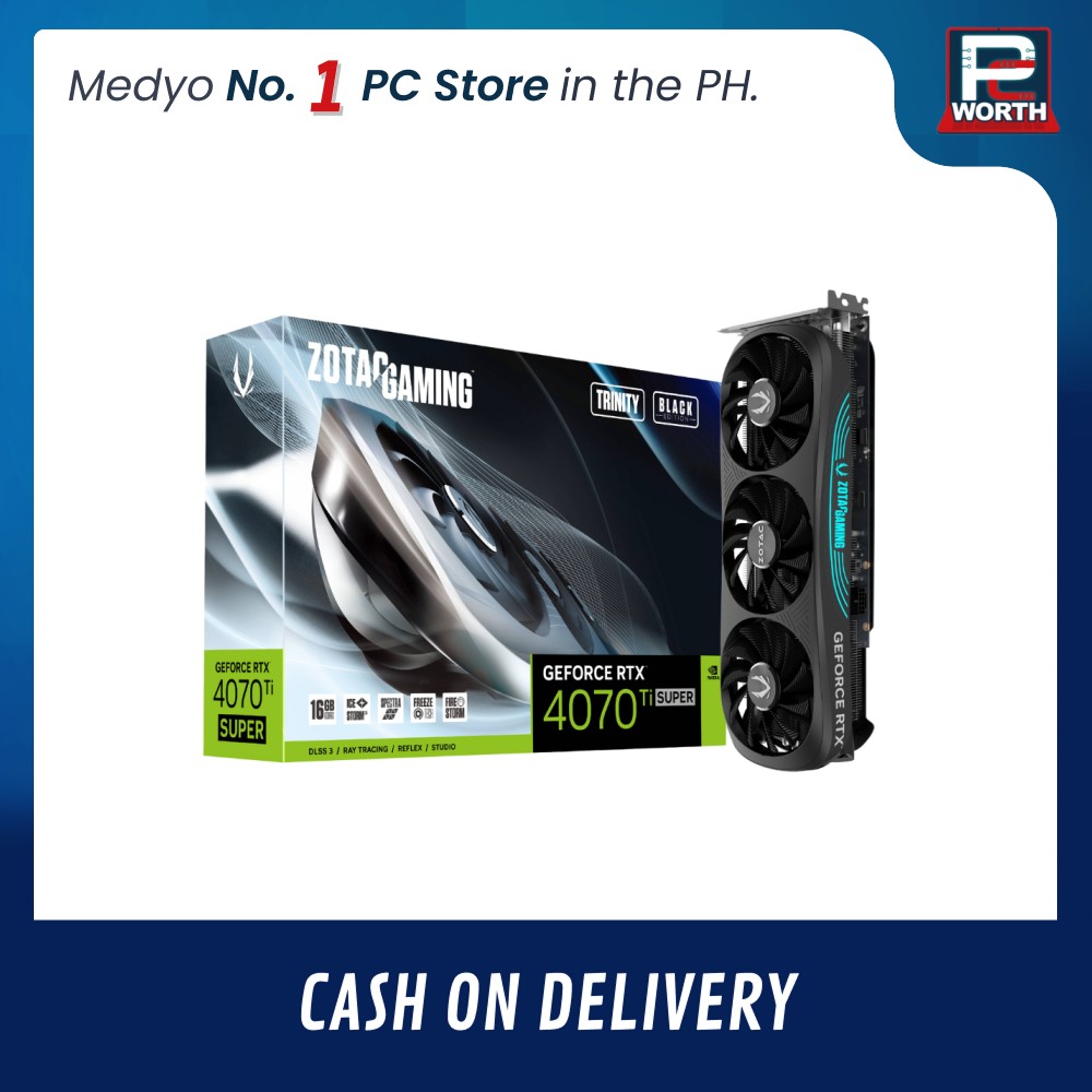 GEFORCE RTX 4070 TI SUPER ZOTAC TRINITY BLACK 16GB GDDR6X TRIPLE FAN ...