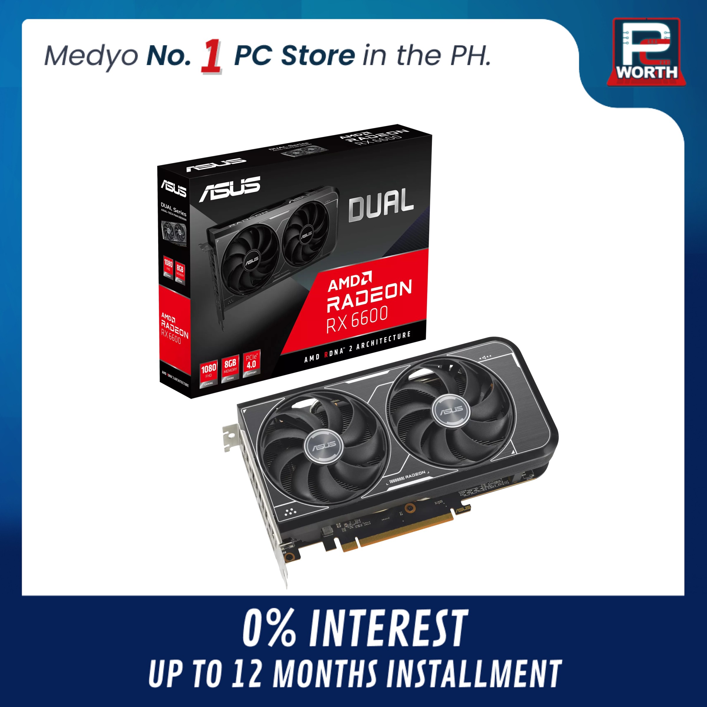 RADEON RX 6600 ASUS DUAL V3 8GB GDDR6 DUAL FAN | PC Worth