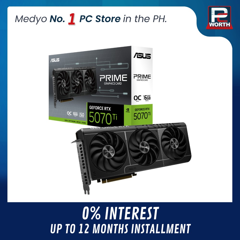 GEFORCE RTX 5070 TI ASUS PRIME EDITION OC 16GB GDDR7 TRIPLE FAN | PC Worth