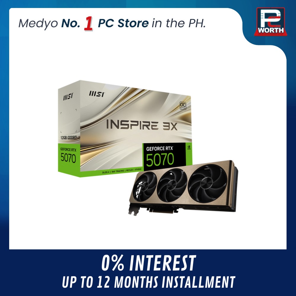 GEFORCE RTX 5070 MSI INSPIRE 3X OC COPPER PLATED 12GB GDDR7 TRIPLE FAN ...