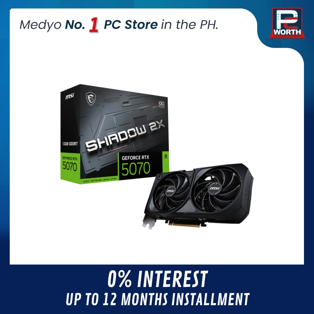 GEFORCE RTX 5070 MSI SHADOW 2X OC 12GB GDDR7 DUAL FAN | PC Worth