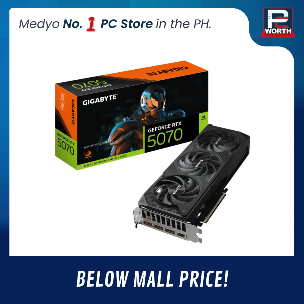 GEFORCE RTX 5070 GIGABYTE WINDFORCE SFF BLACK 12GB GDDR7 TRIPLE FAN ...