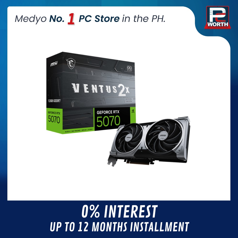 GEFORCE RTX 5070 MSI VENTUS 2X OC 12GB GDDR7 DUAL FAN | PC Worth