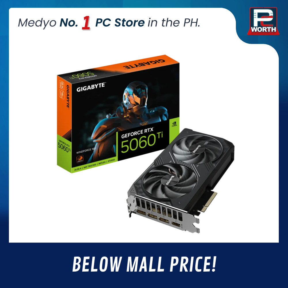 GEFORCE RTX 5060 TI GIGABYTE WINDFORCE SFF 16GB GDDR7 DUAL FAN | PC Worth