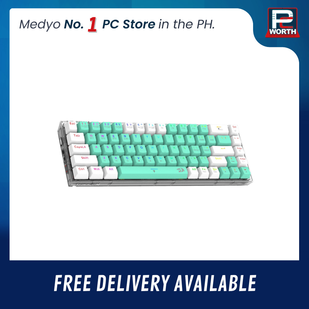 REDRAGON CASTOR PRO TRI-MODE GREEN-WHITE (YELLOW SWITCH) | PC Worth