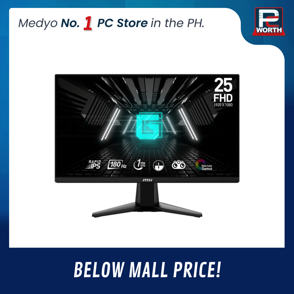 MSI G255F 24.5" 180HZ FHD RAPID IPS FLAT GAMING MONITOR | PC Worth