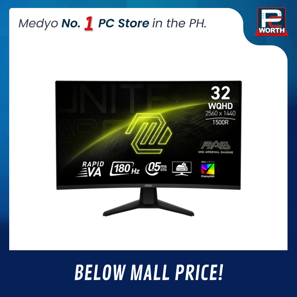 MSI MAG 32CQ6F CURVED 32" 180HZ WQHD RAPID VA GAMING MONITOR | PC Worth