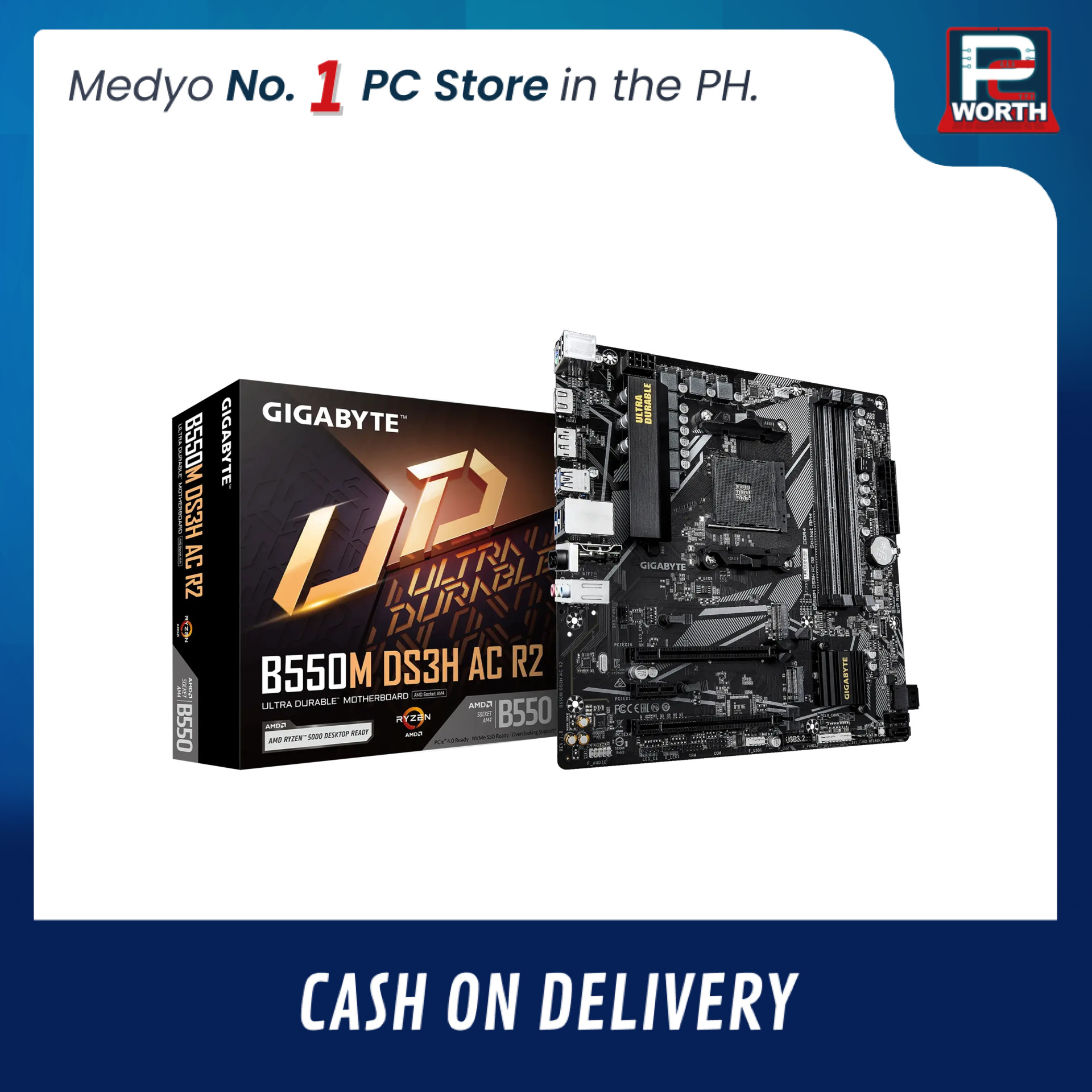 GIGABYTE B550M DS3H AC R2 DDR4 MATX AM4 | PC Worth