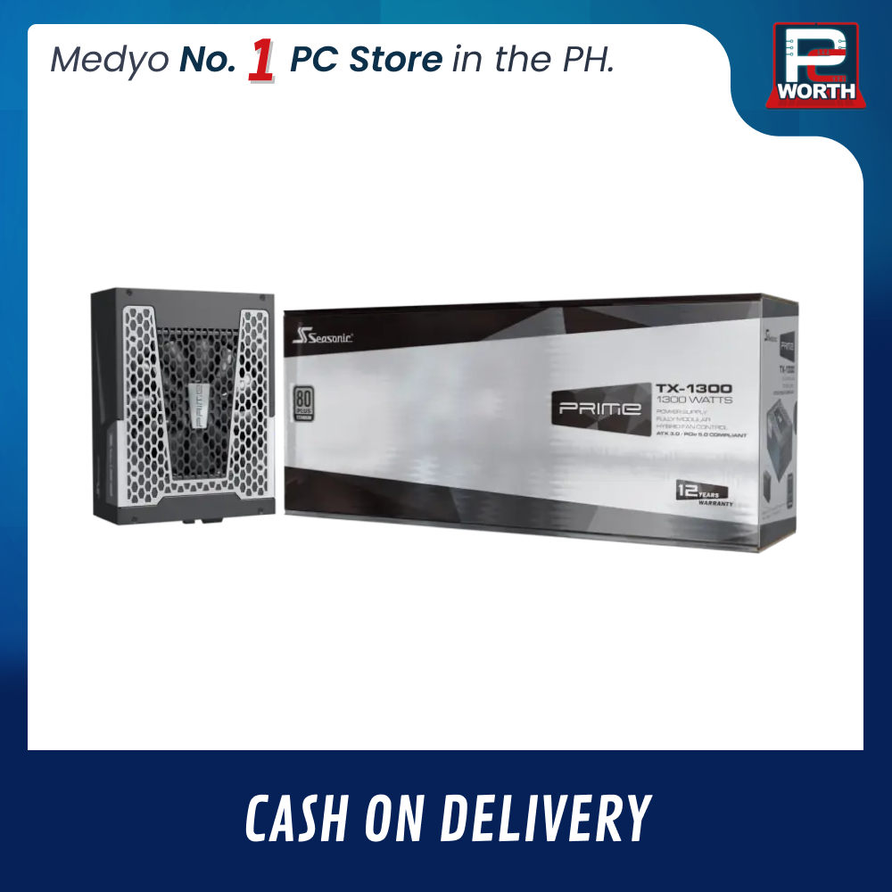 SEASONIC PRIME TX-1300 1300W 80+ TITANIUM MODULAR BLACK WITH PCIE 5.0 FULLY | PC Worth