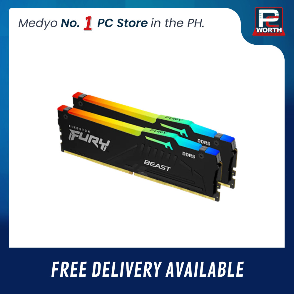 KINGSTON FURY BEAST RGB BLACK (KF556C36BBEAK2-32) 16GBX2=32GB 5600MHZ DDR5 | PC Worth
