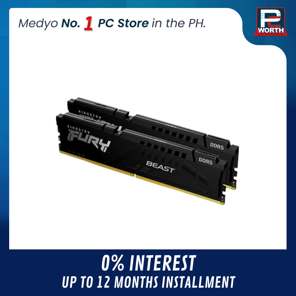 KINGSTON FURY BEAST BLACK (KF556C40BBK2-16) 8GBX2=16GB 5600MHZ DDR5 XMP | PC Worth