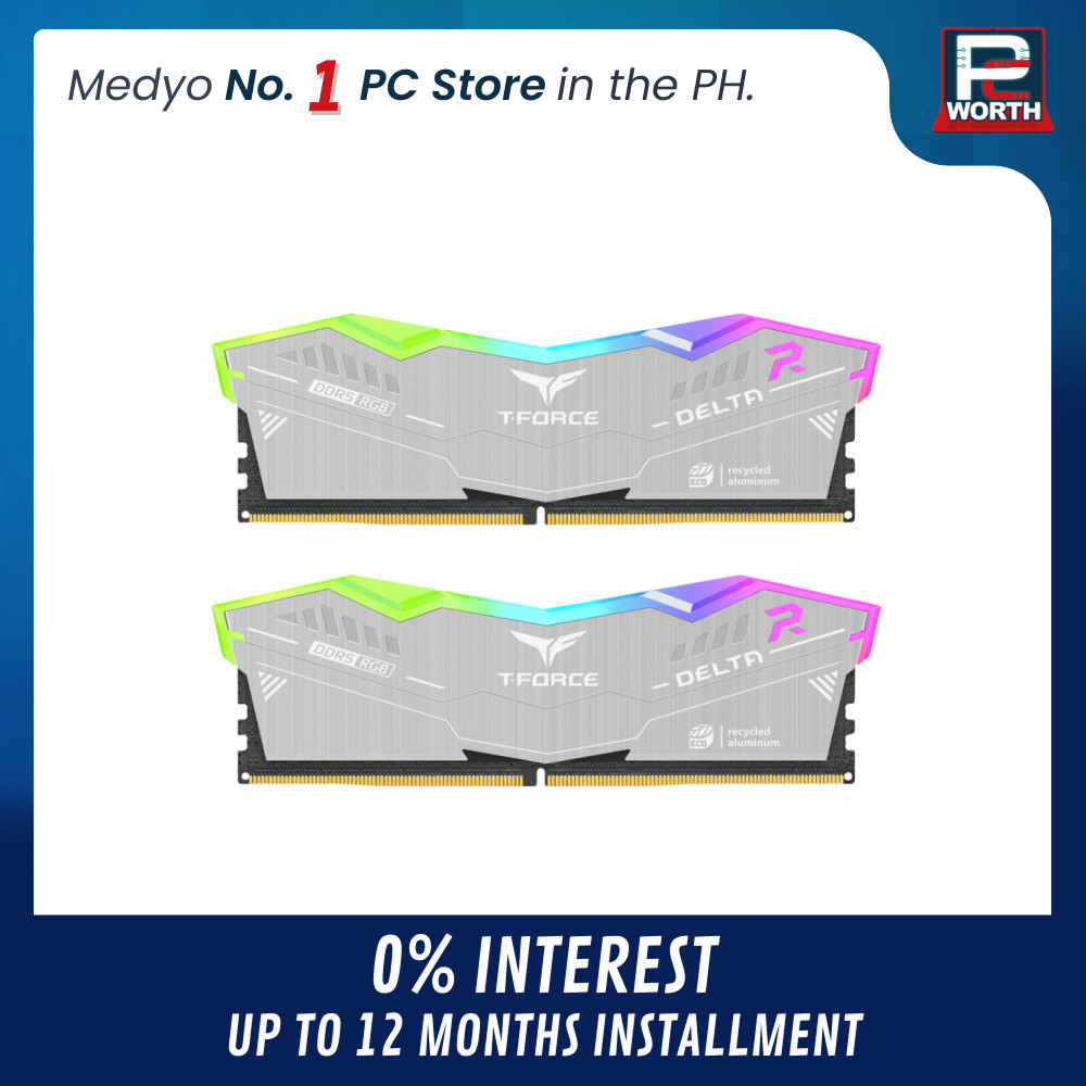 TEAMGROUP DELTA RGB ECO SILVER 16GBX2=32GB 6000MHZ DDR5 XMP EXPO | PC Worth