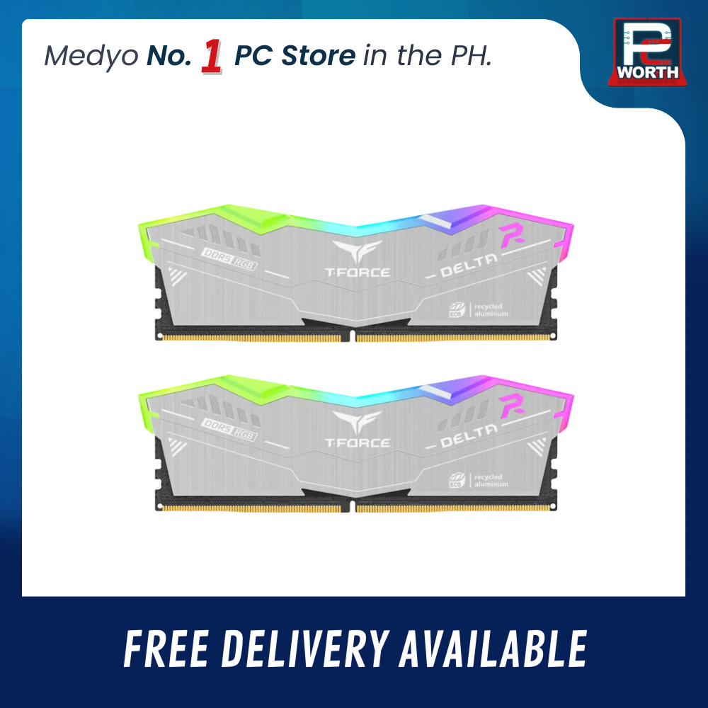TEAMGROUP DELTA RGB ECO SILVER 32GBX2=64GB 6000MHZ DDR5 XMP EXPO | PC Worth