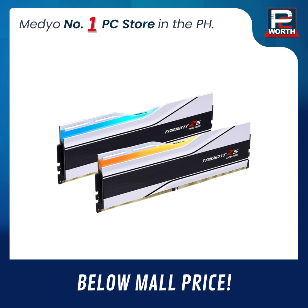 G-SKILL TRIDENT Z5 NEO RGB 32GBX2=64GB 6000MHZ DDR5 WHITE CL36 XMP EXPO ...
