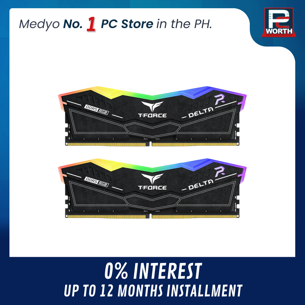 TEAMGROUP T-FORCE DELTA RGB 24GBX2=48GB 6400MHZ DDR5 BLACK CL32-39-39 ...